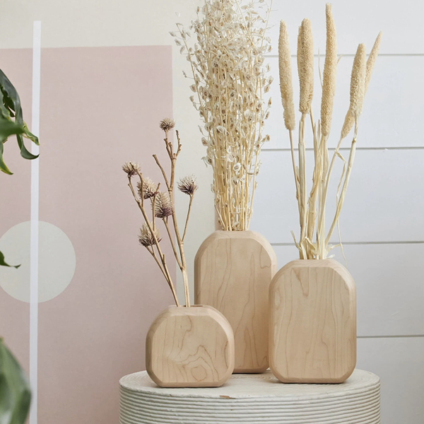 Zero Waste Wooden Vases by Avocado | Oscea Eco Home Decor