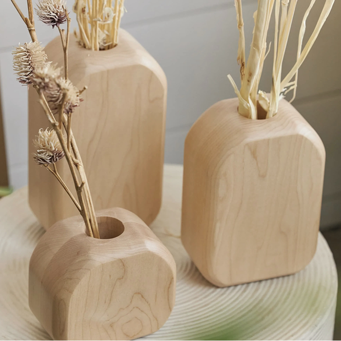 Zero Waste Wooden Vases by Avocado | Oscea Eco Home Decor