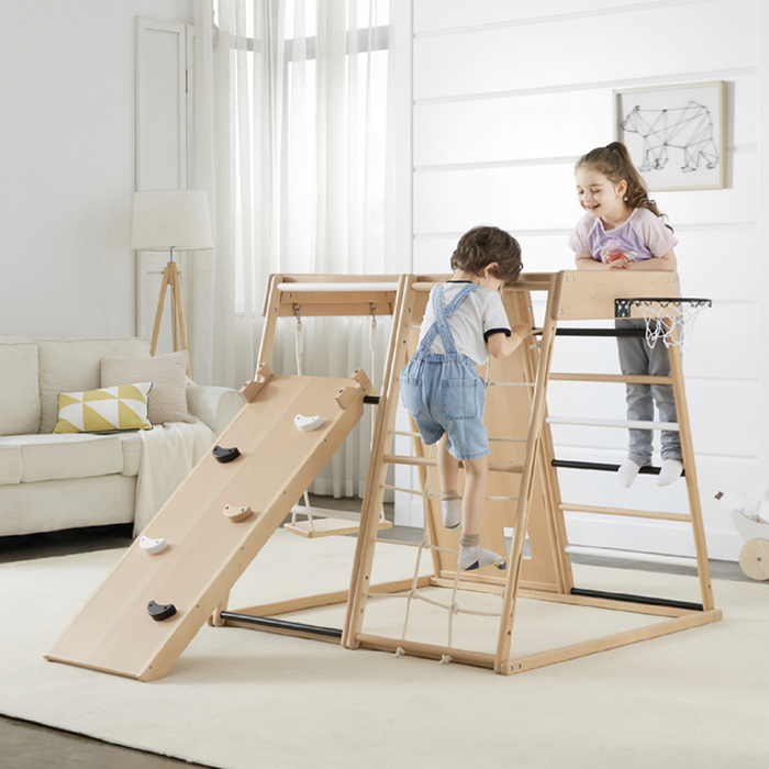 Indoor Wooden PlayGym by Wonder & Wise | Oscea Sustainable Play Gym